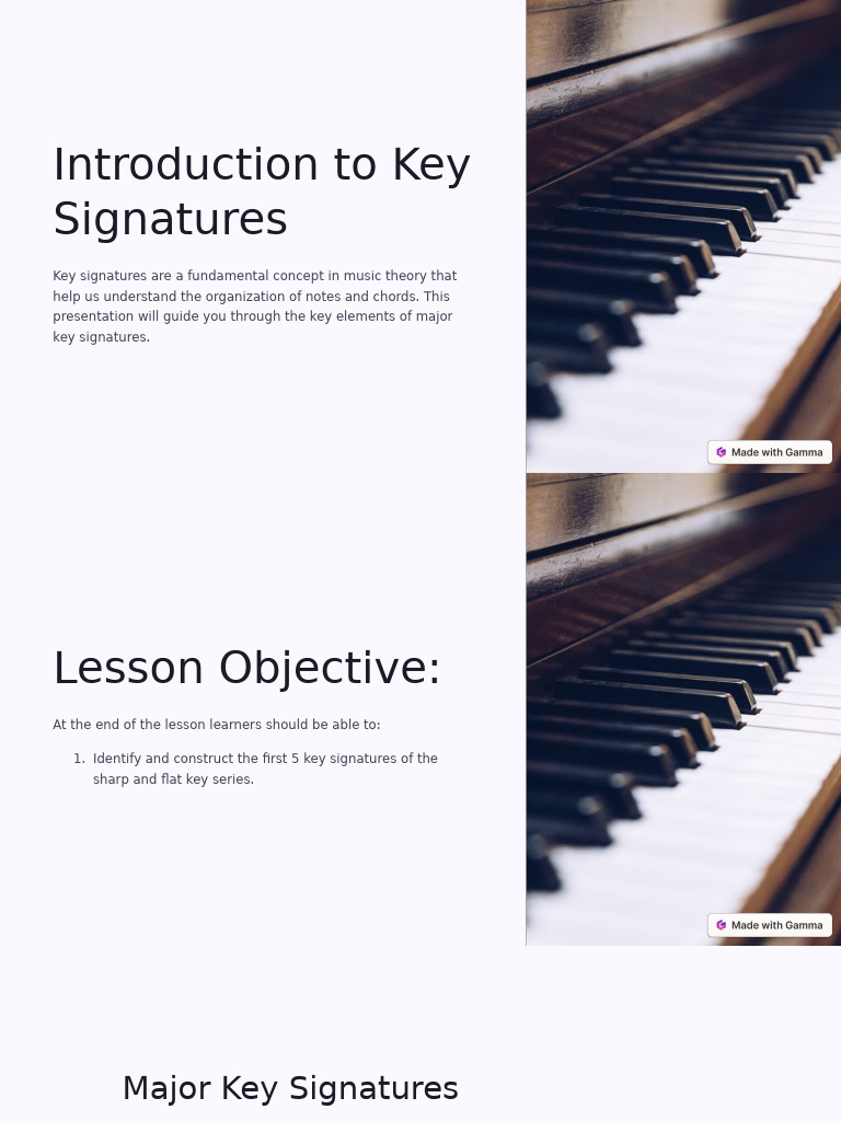 Introduction To Key Signatures | PDF