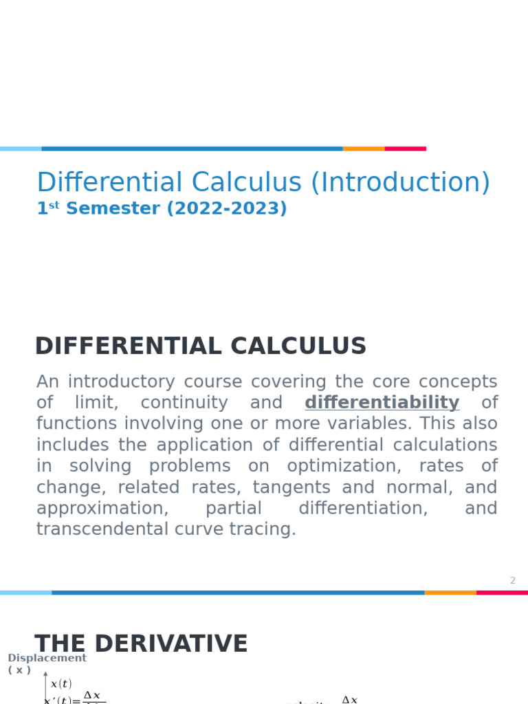 Differential Calculus - Intro and Limits | PDF | Derivative | Differential Calculus
