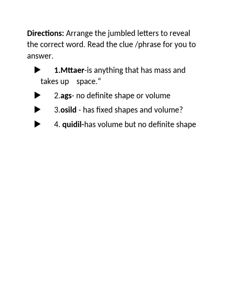 Jumbled Letters | PDF