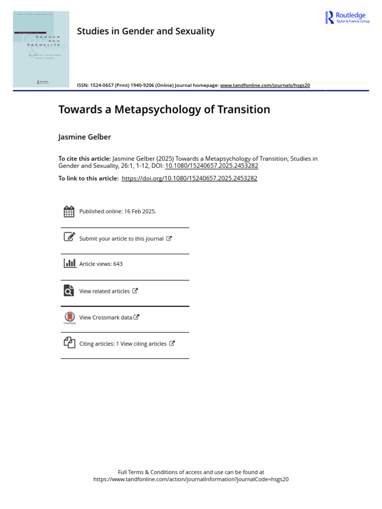 Metapsychology of Transition Explained | PDF | Transgender | LGBTQIA+ ...