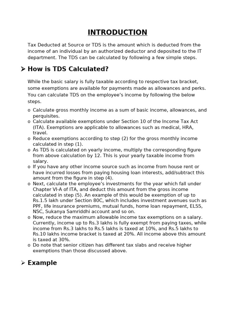 How to Calculate TDS on Salary | PDF | Tax Bracket | Public Finance