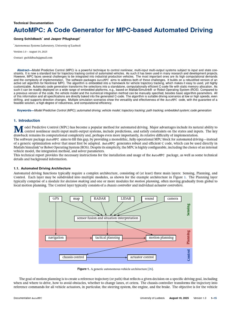 AutoMPC: Code Generation for MPC in Driving | PDF | Mathematical ...