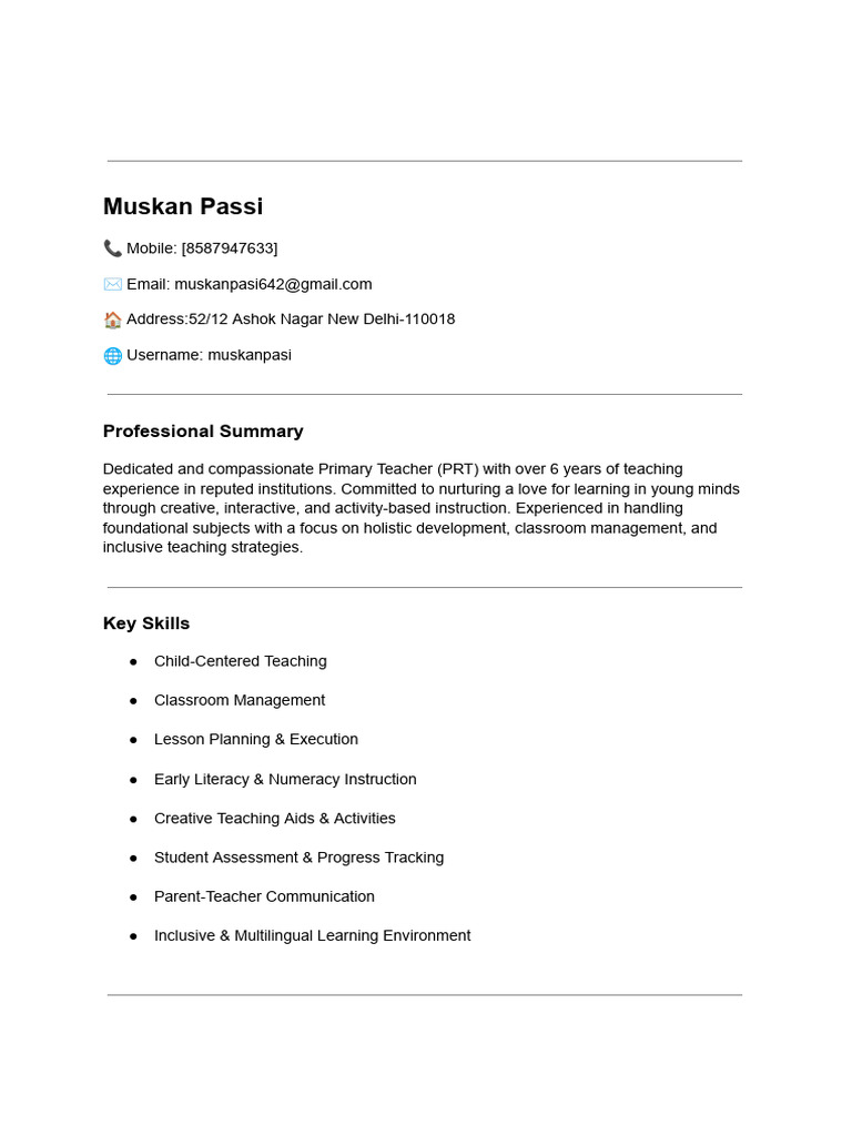 Resume Muskan | PDF