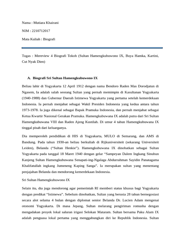 Biografi 4 Tokoh (Uas) | PDF
