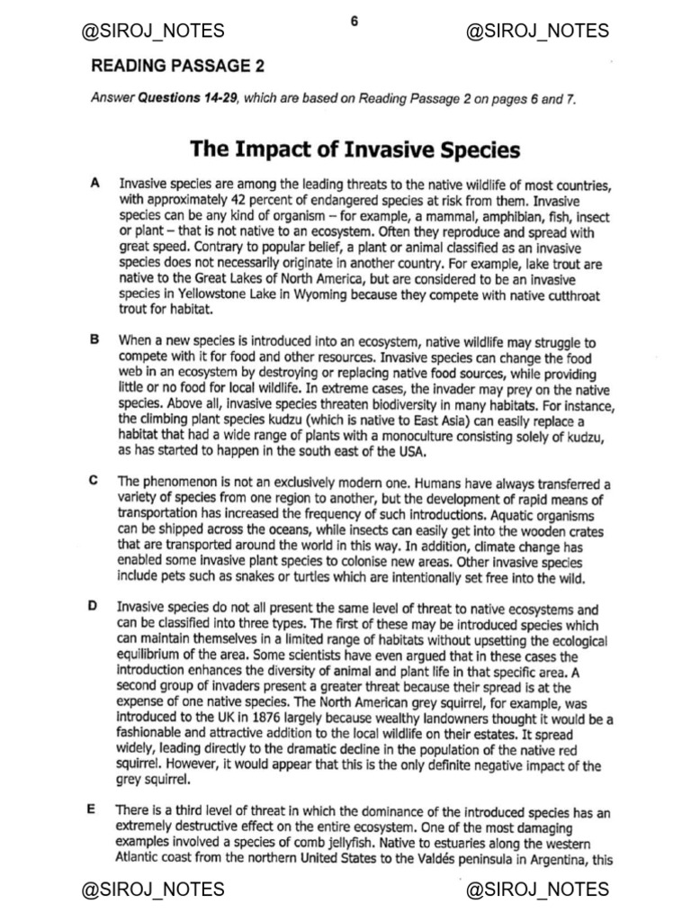 Invasive Species @SIROJ - NOTES | PDF