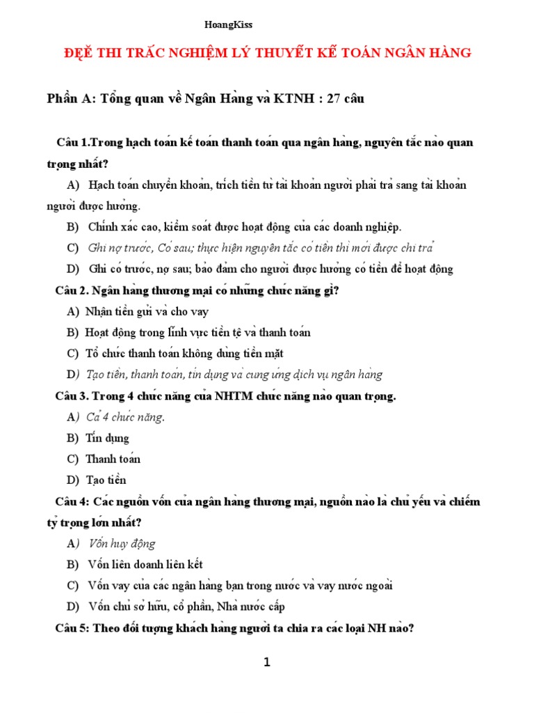 Ly Thuyet KT NH Co Dap An Font | PDF