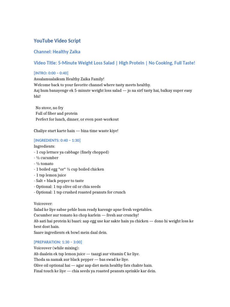 5-Minute High Protein Weight Loss Salad | PDF | Salad | Foods