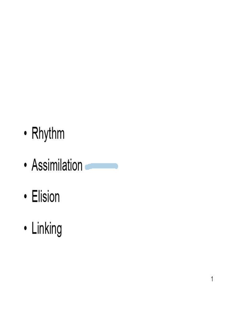 Connected Speech: Rhythm & Assimilation | PDF | Stress (Linguistics ...
