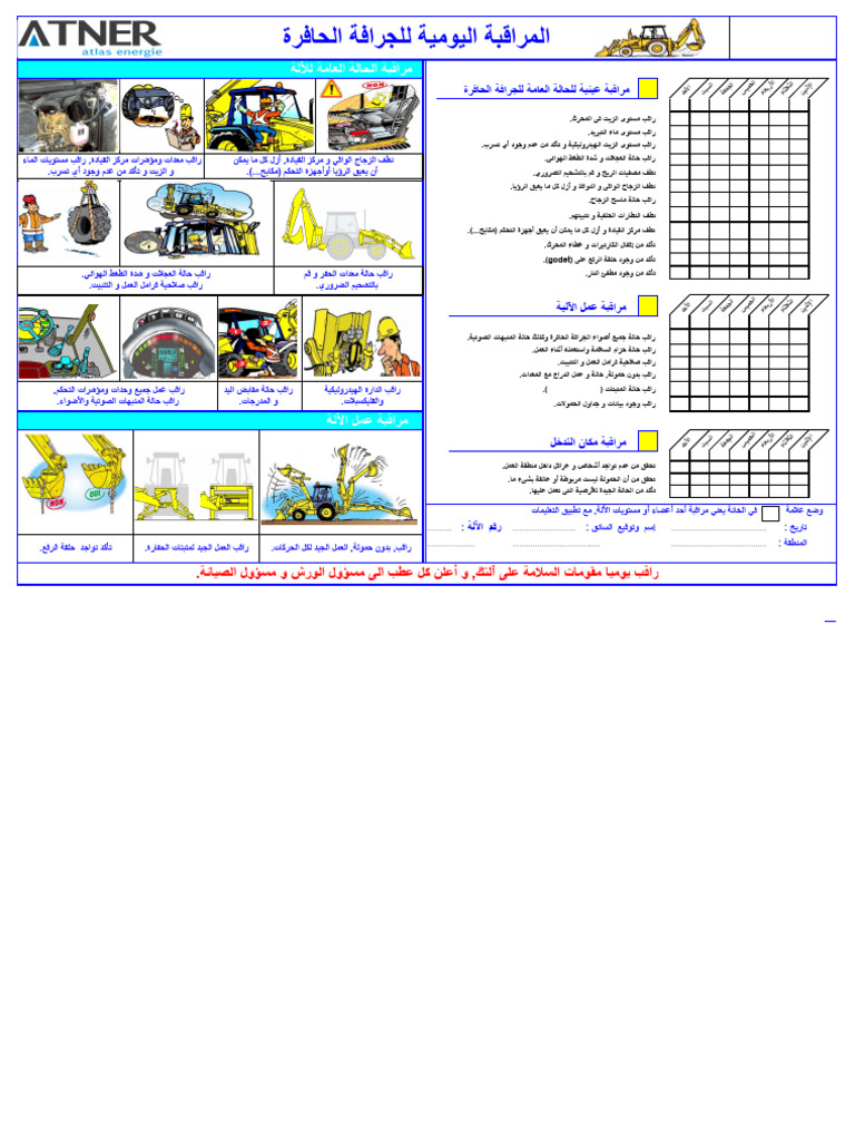 Check-List Vérification Quotid Tractopelle | PDF