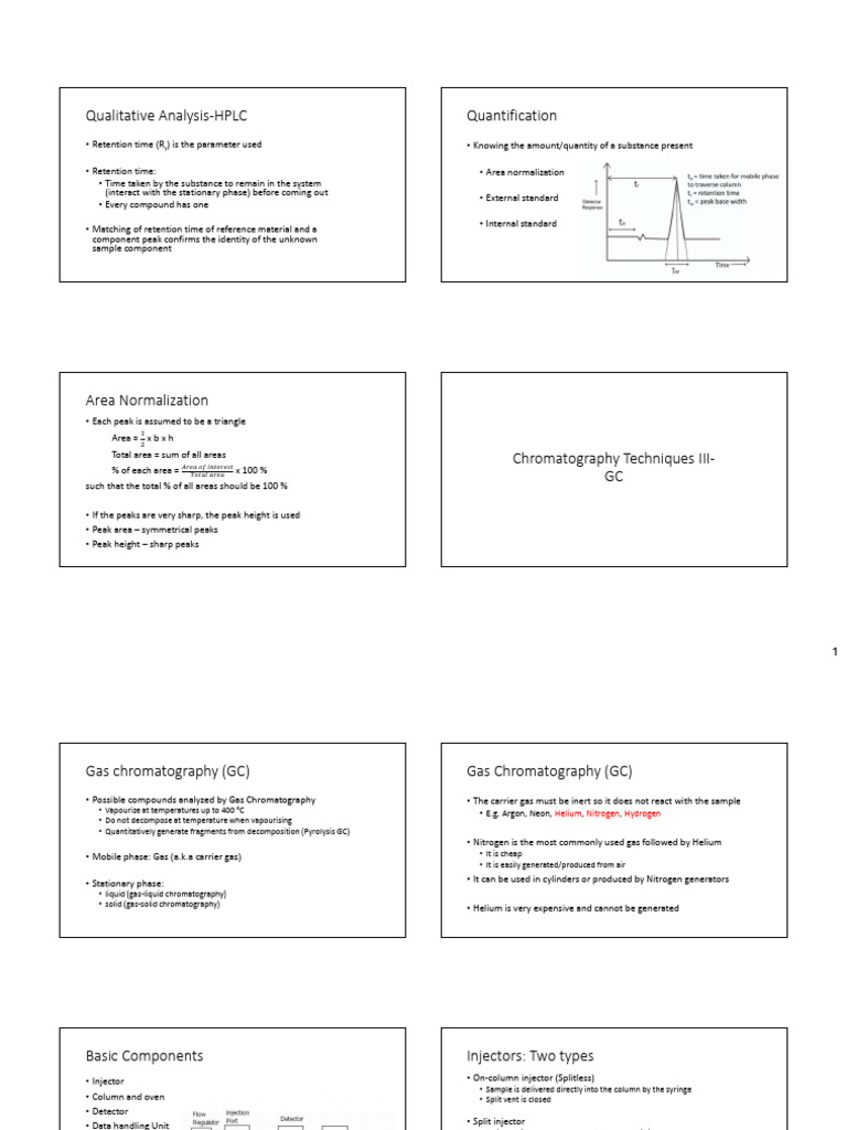CHEM 214 GAS CHROMATOGRAPHY NOTES JUNE, 2025 | PDF | Gas Chromatography ...