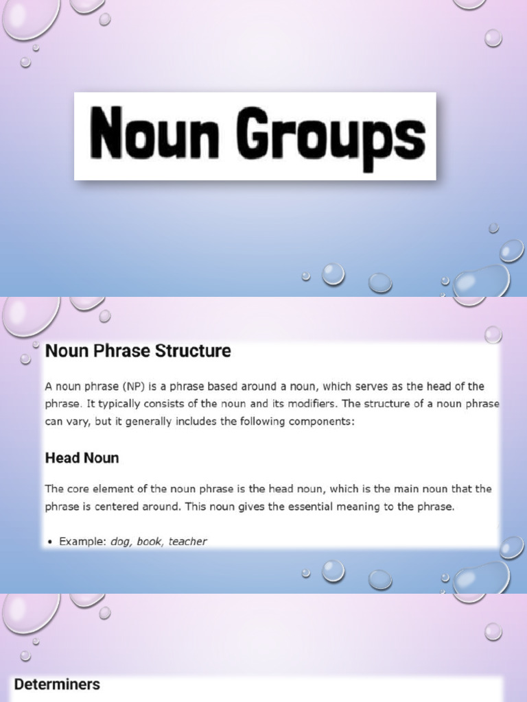 Noun Groups | PDF