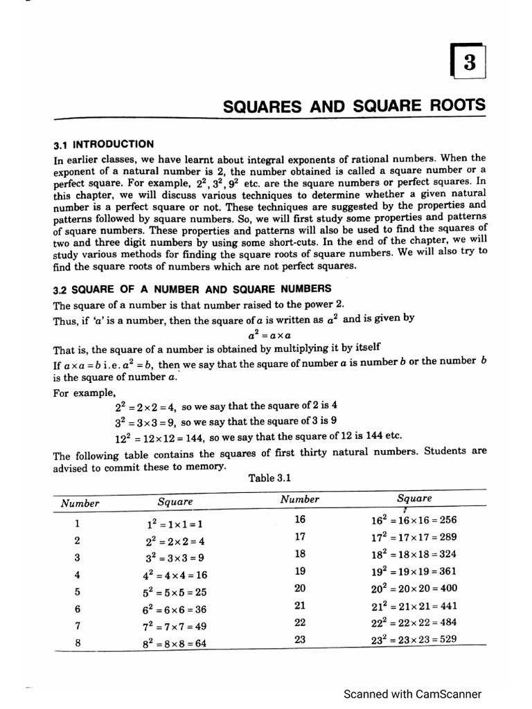 Square and Square Roots | PDF