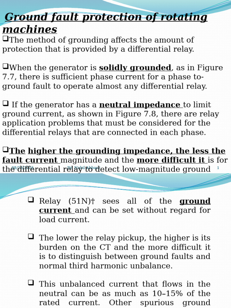 Ground Fault Protection for Generators | PDF | Relay | Transformer