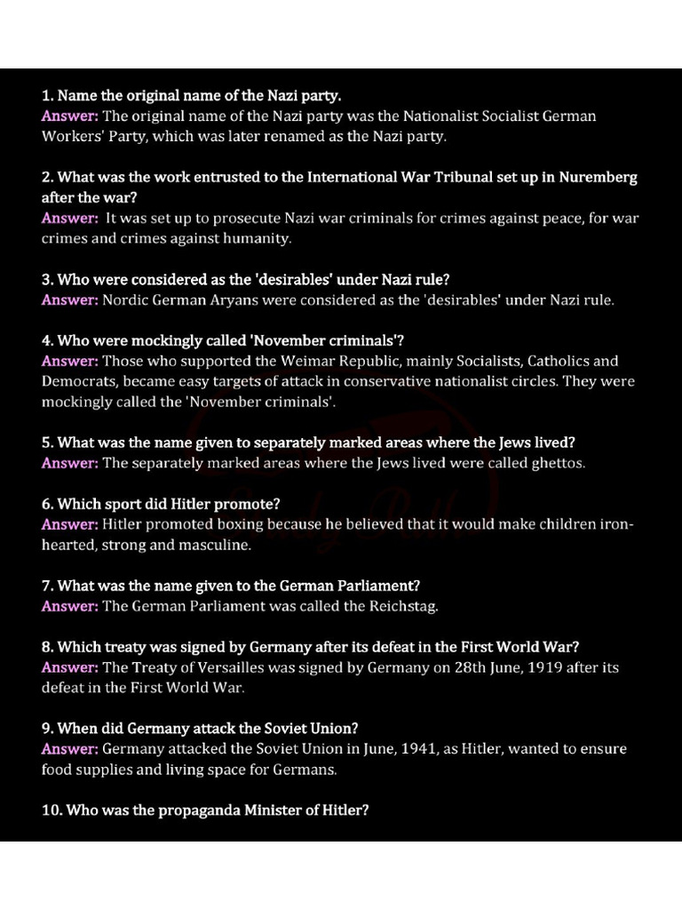 Class 9 History Chapter 3 Extra Question Answers | PDF