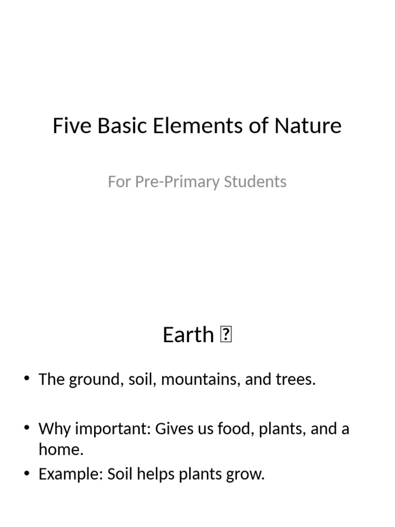 Five Basic Elements of Nature | PDF
