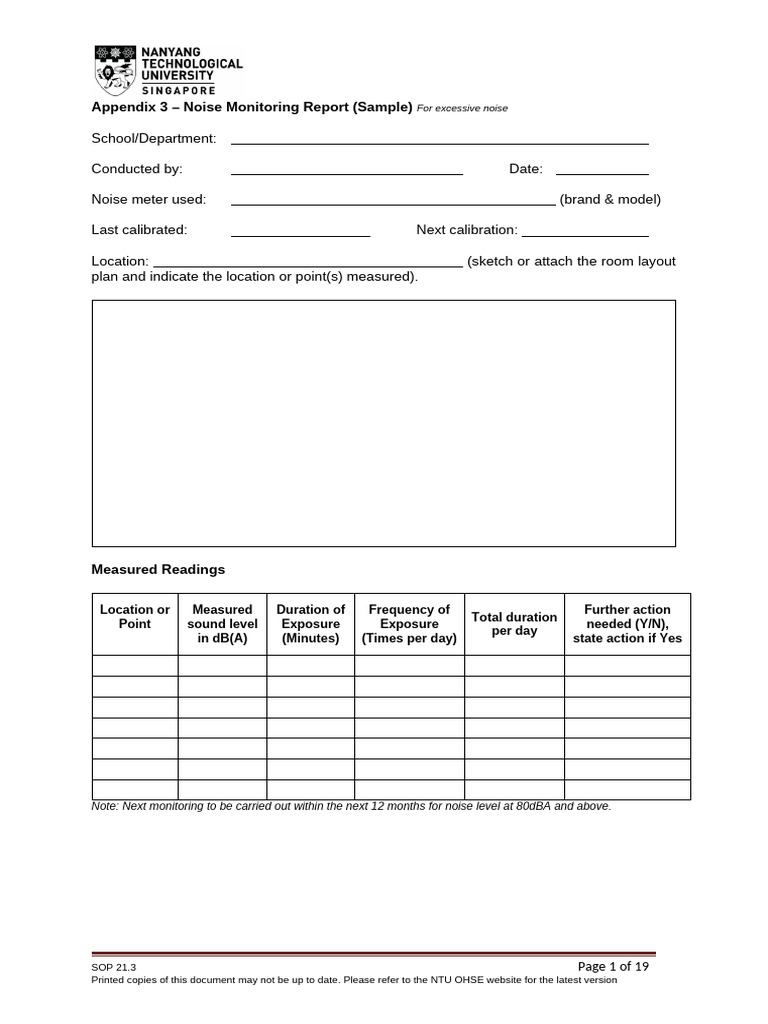 Sample Noise Monitoring Report | PDF | Noise | Sound Technology