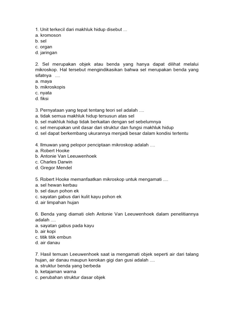 Struktur dan Fungsi Sel Makhluk Hidup | PDF