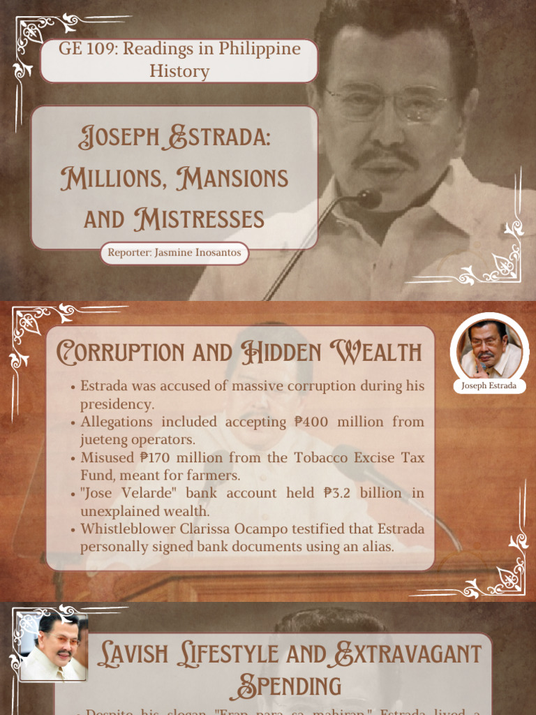 Estrada's Mistresses and Corruption | PDF