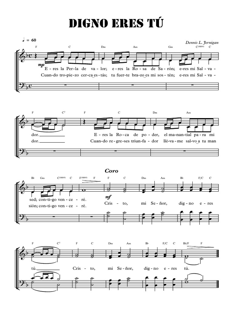 Digno Eres Tú - Letra de Canción | PDF | Escritura latina