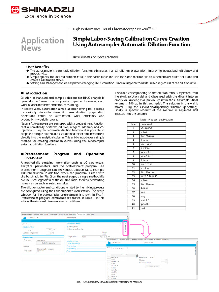 Simplified HPLC Calibration with Autosampler | PDF | High Performance ...