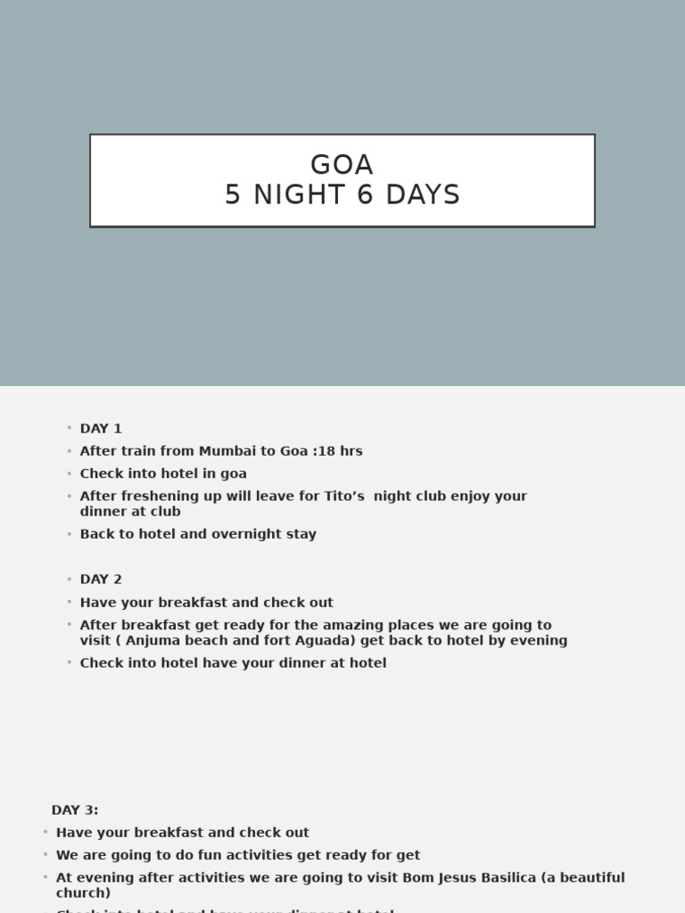 Mum To Goa | PDF