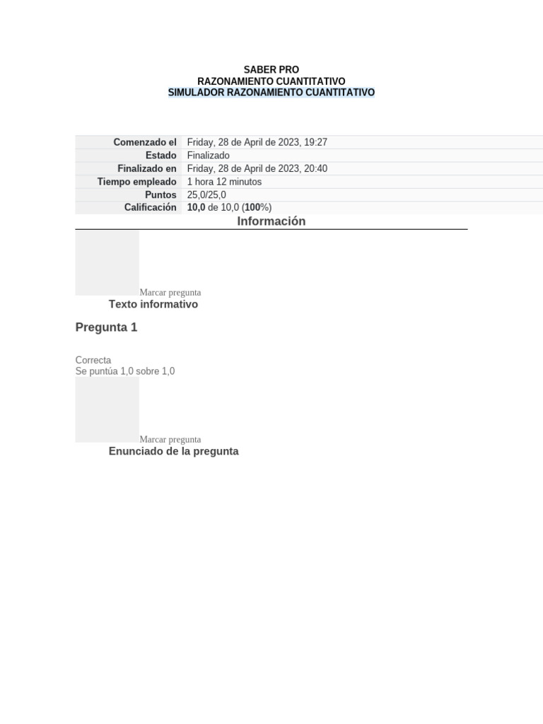 Simulador de Razonamiento Cuantitativo | PDF