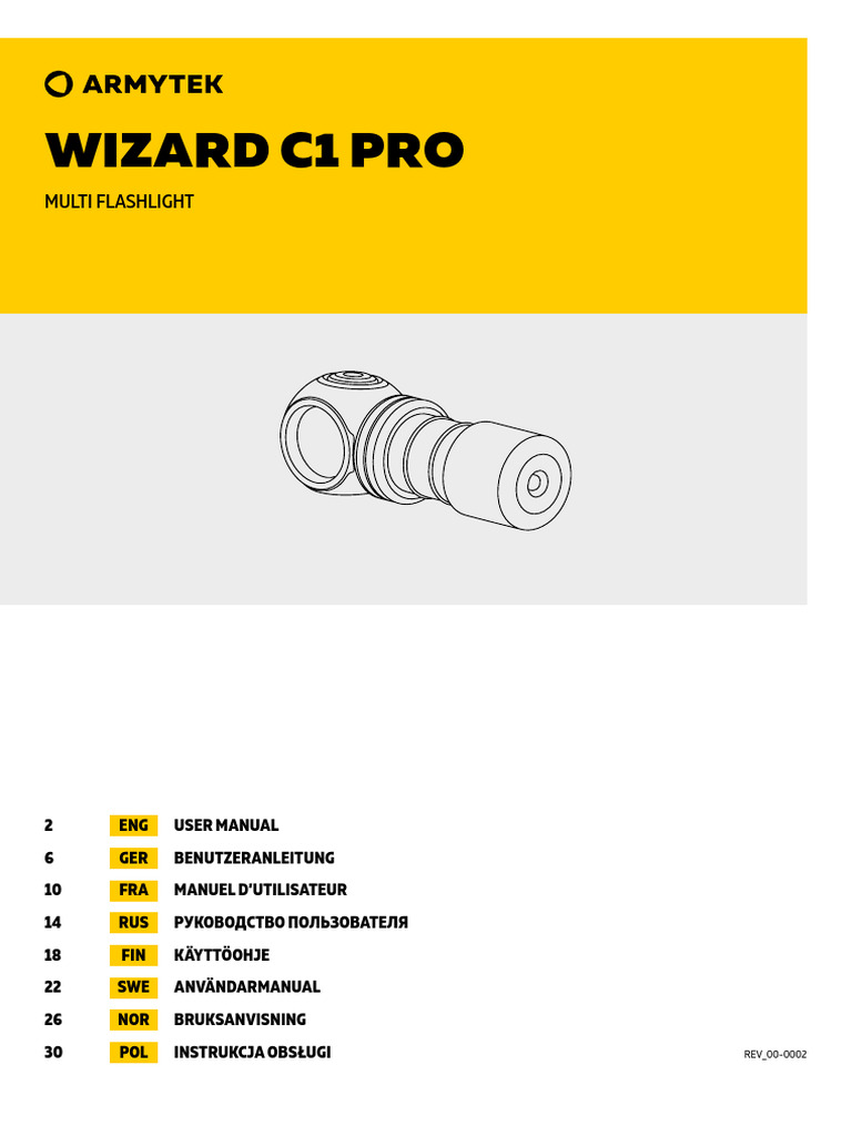 Armytek Wizard C1 Pro User Manual | PDF | Flashlight | Battery Charger