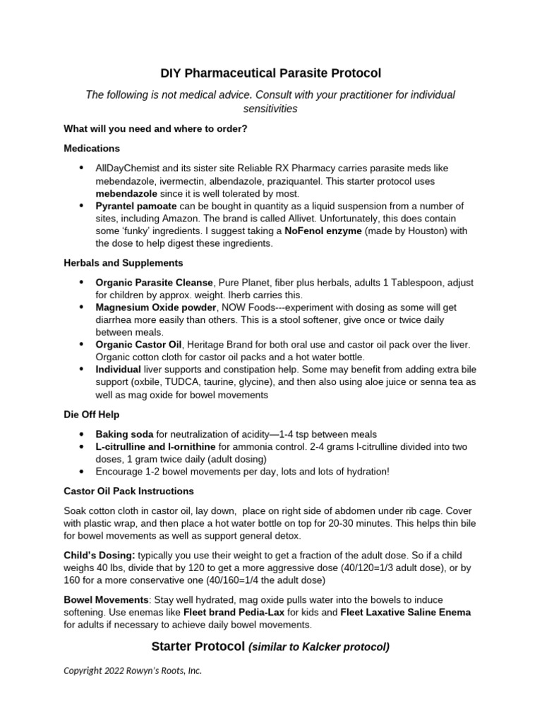 Parasite Treatment Protocol Guide | PDF | Gastroenterology