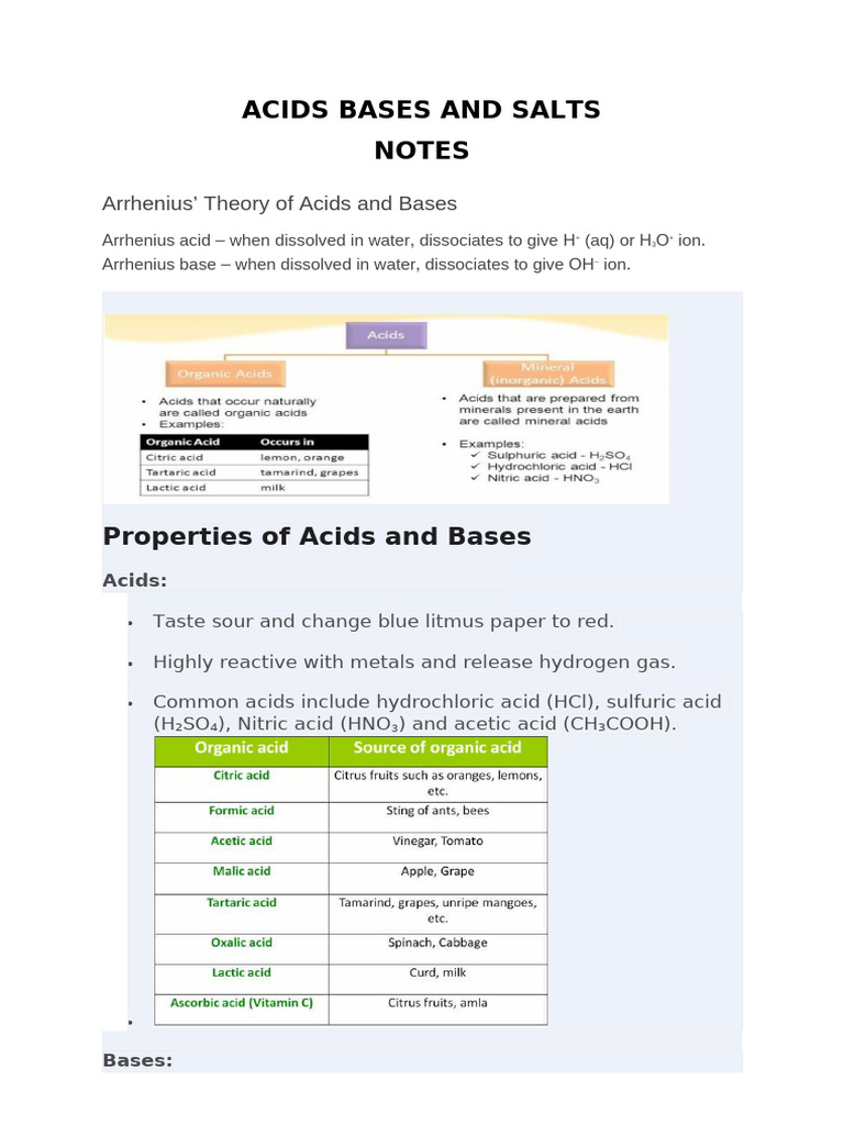 Understanding Acids, Bases, and Salts | PDF | Acid | Ph