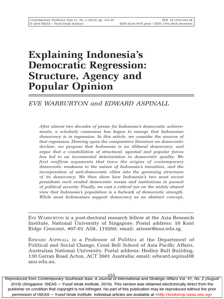 J1793284XV41N02C03 - 3. Explaining Indonesia's Democratic Regression ...