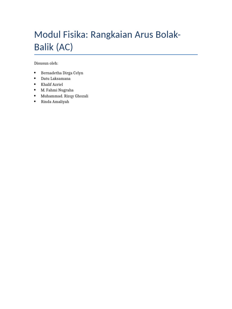 Modul Rangkaian AC | PDF