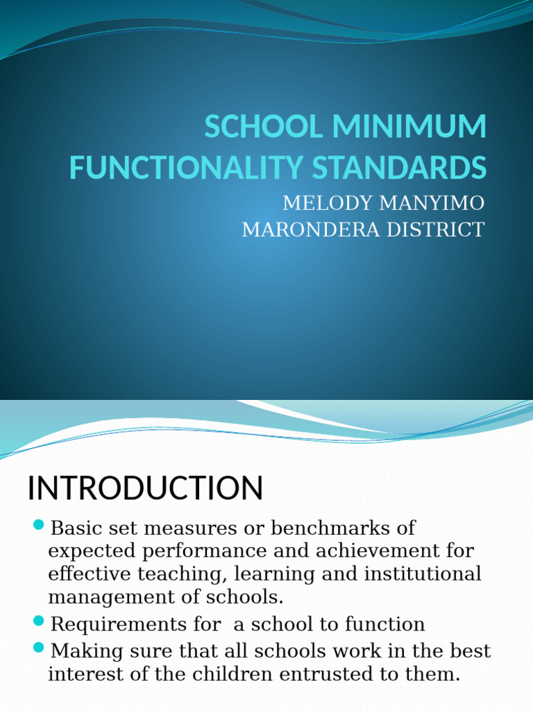 School Minimum Standards Overview | PDF | Schools | Sanitation