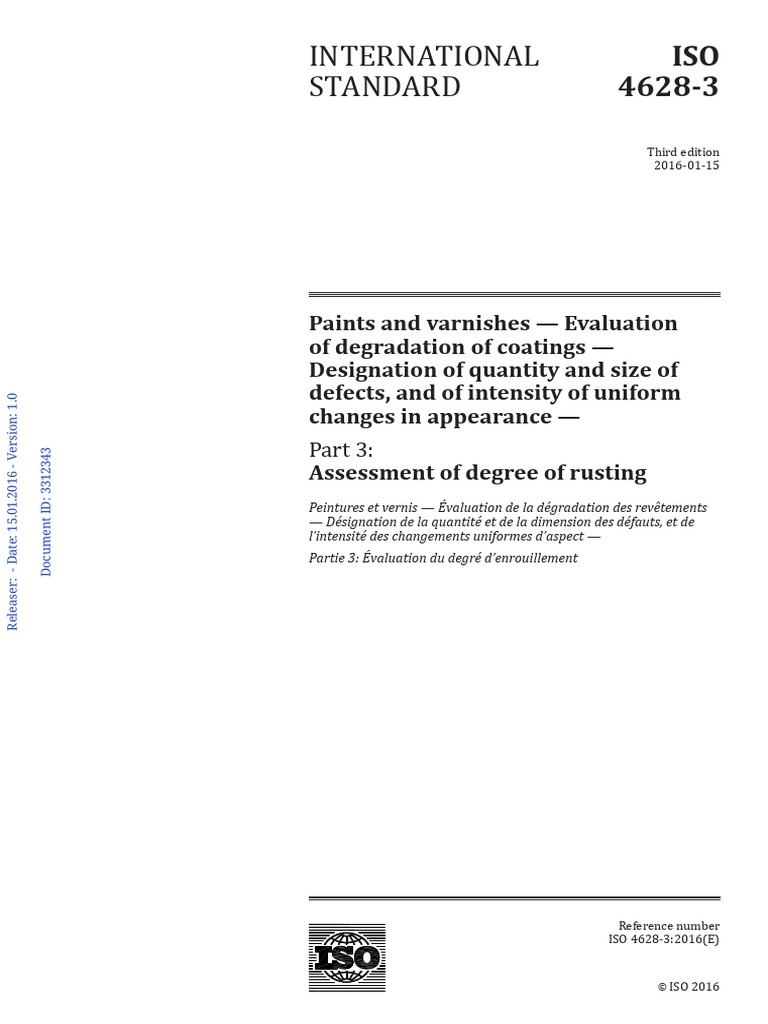 ISO 4628-3: Rusting Assessment Guide | PDF | International Organization ...