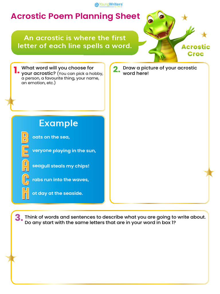 Acrostic Planning Sheet | PDF