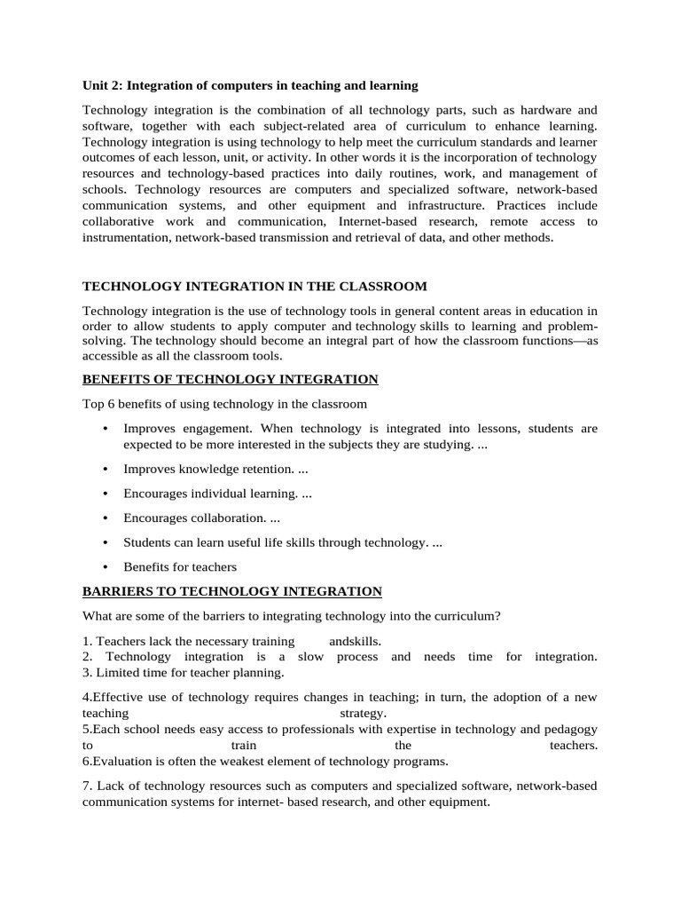 Technology Integration in Education | PDF | Hypertext | Learning