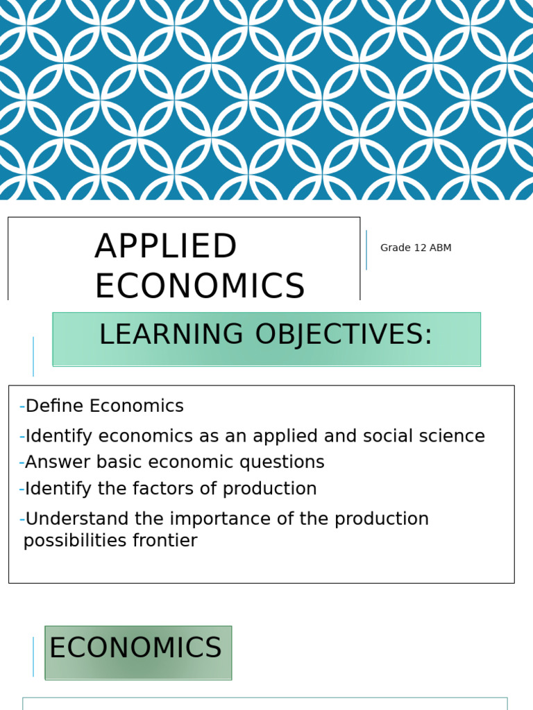 Applied Economics Week1 | PDF | Economics | Macroeconomics