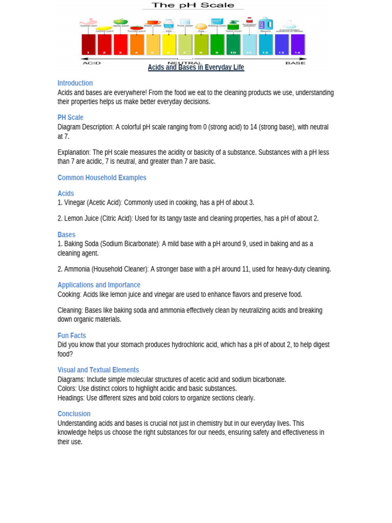 Acids and Bases in Everyday Life PDF | PDF