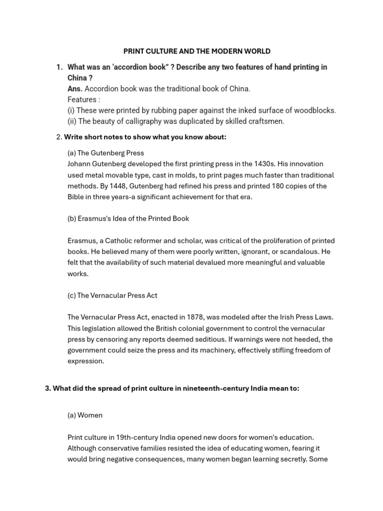 Evolution of Print Culture and Its Impact | PDF | Printing | Printing Press