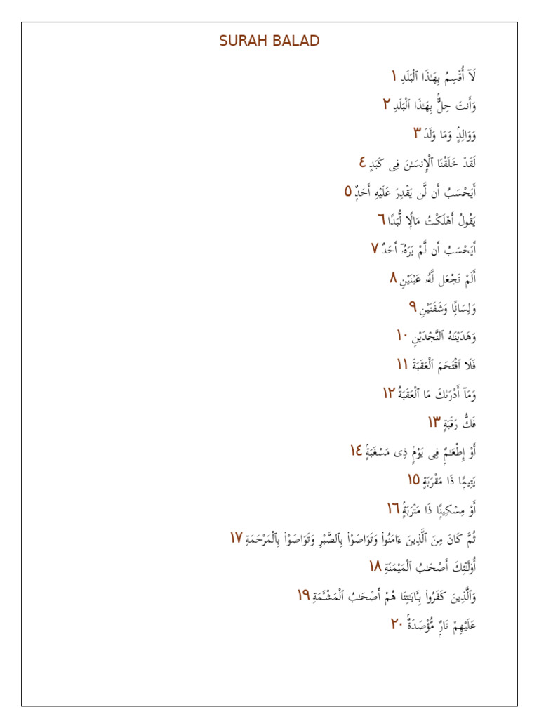 Insights from Surah Al-Balad | PDF | God In Islam | Theology