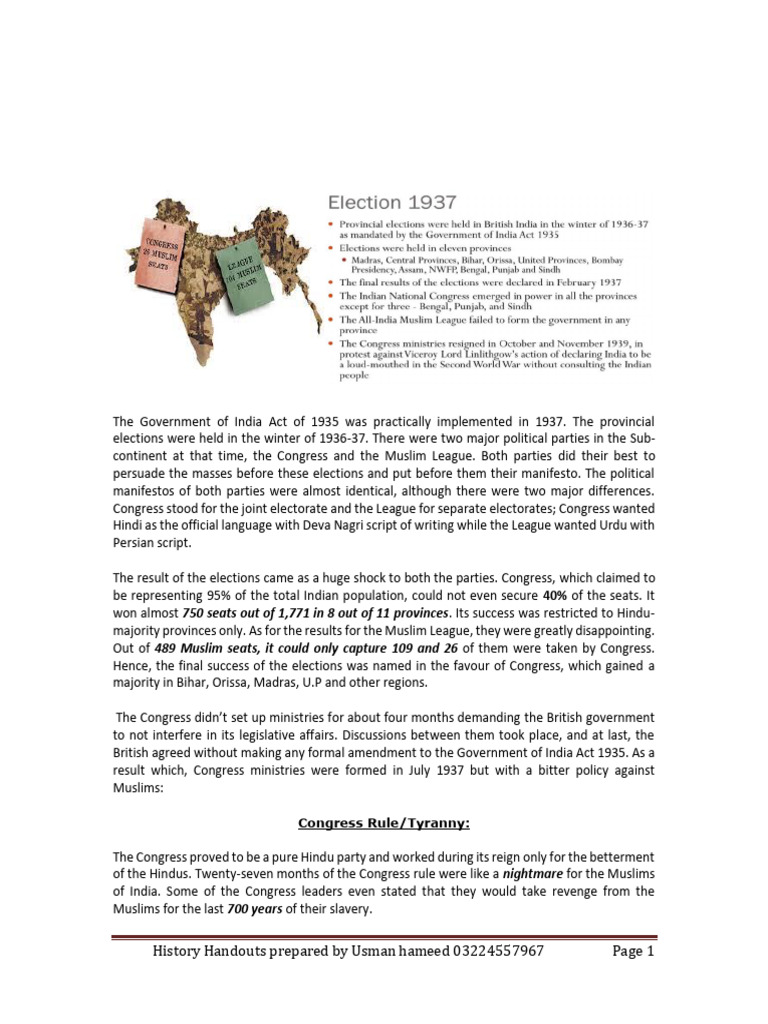 Congress Rule and Day of Deliverance 1937-39 | PDF | Indian National ...