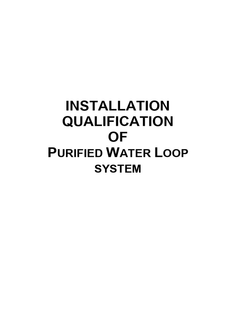 IQ Protocol Purified Water | PDF | Verification And Validation