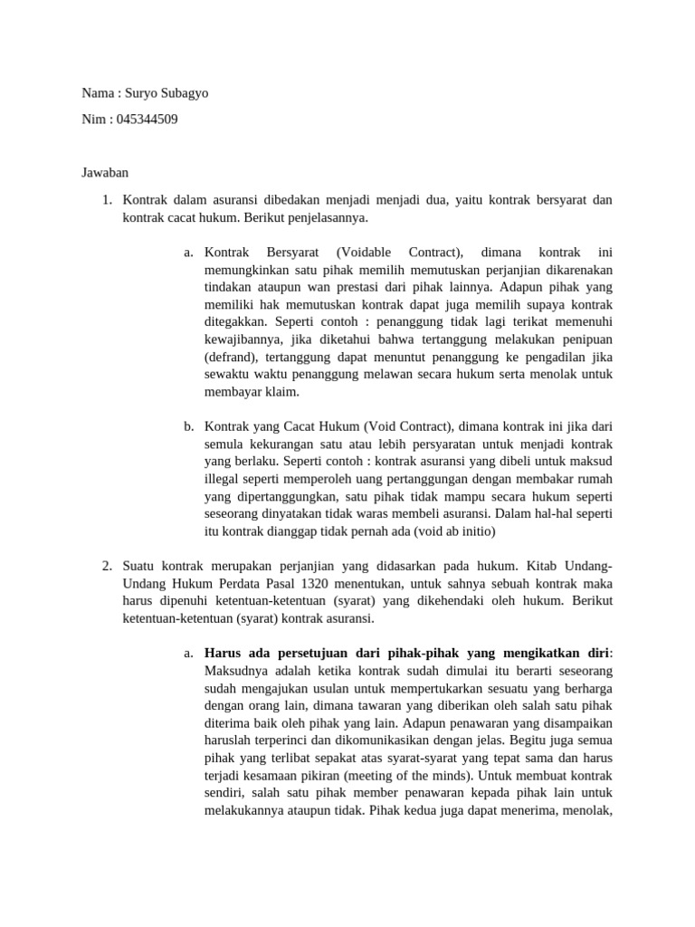 Tugas 3 Abdi4211 Suryo Subagyo Nim 045344509 | PDF