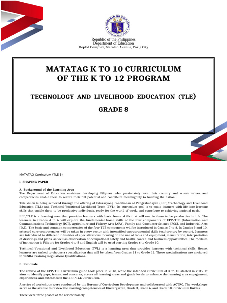 Final Matatag Epp_tle Cg 2023 Grades 4 - 10 (2) | PDF | Educational Technology | Learning