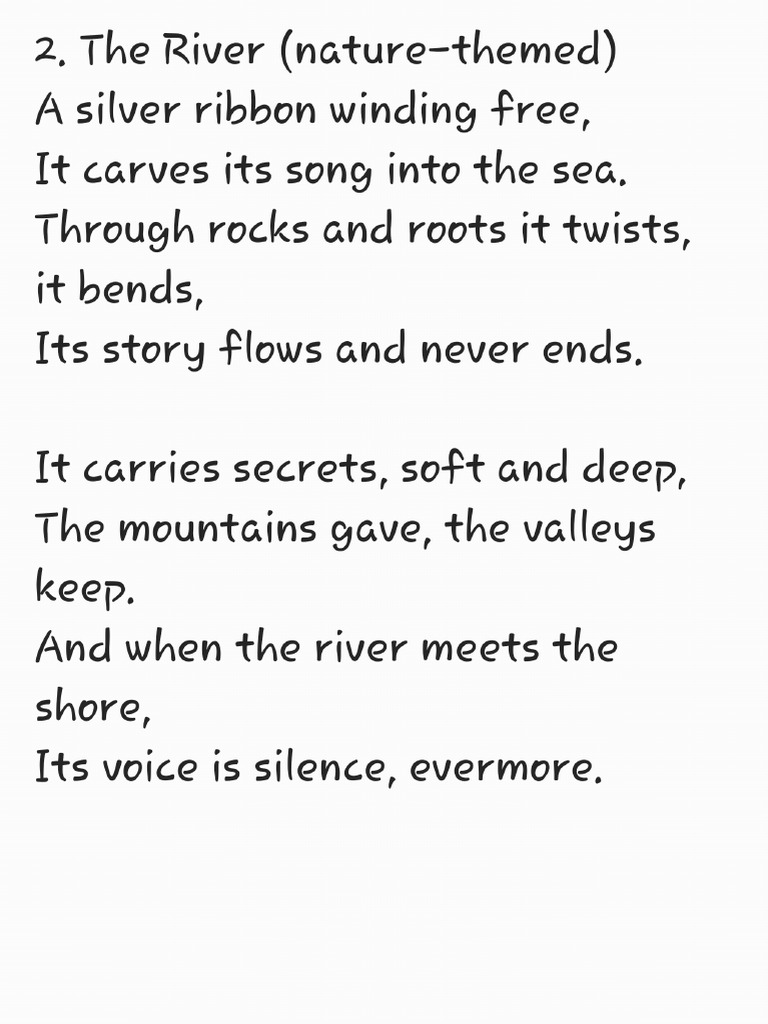Lord Nick's Poem The River | PDF