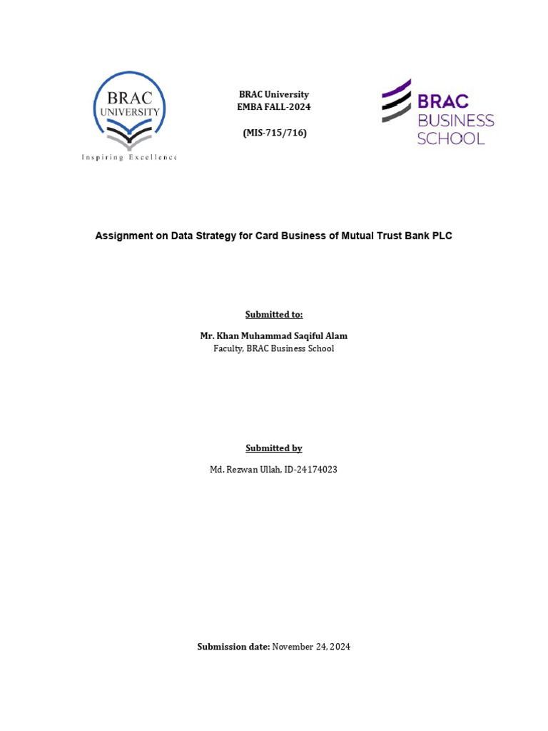 Assignment 1 - Data Strategy | PDF | Analytics | Credit Card