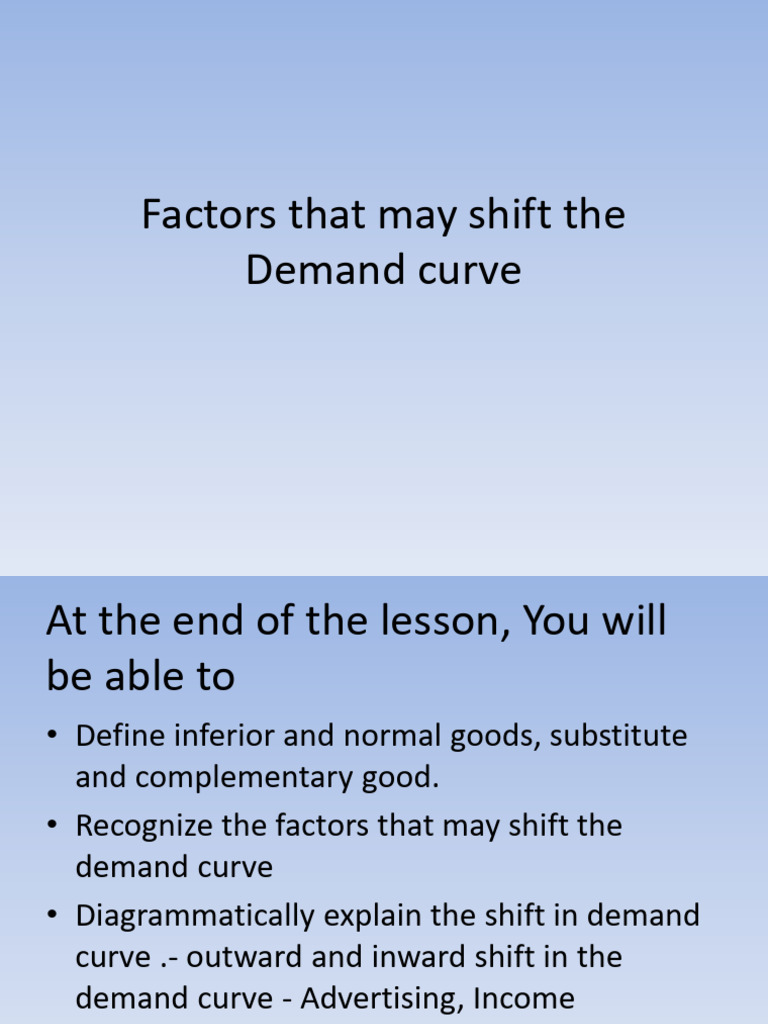 Factors That May Shift The Demand Curve | PDF | Demand | Demand Curve