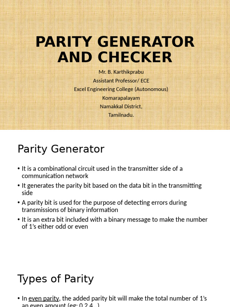 Parity Generator and Checker | PDF
