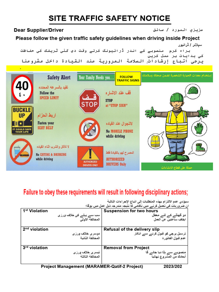 Site Traffic Safety Alert (WQIP-Q2) | PDF