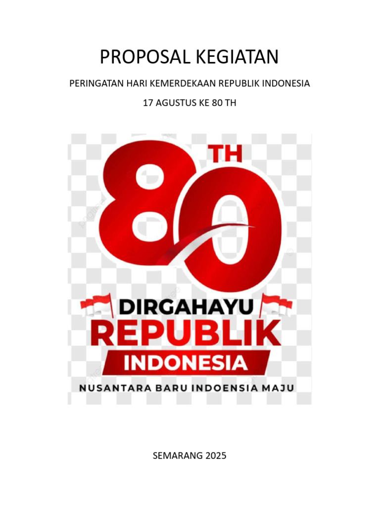 Proposal HUT RI Ke-80 RW.09 | PDF