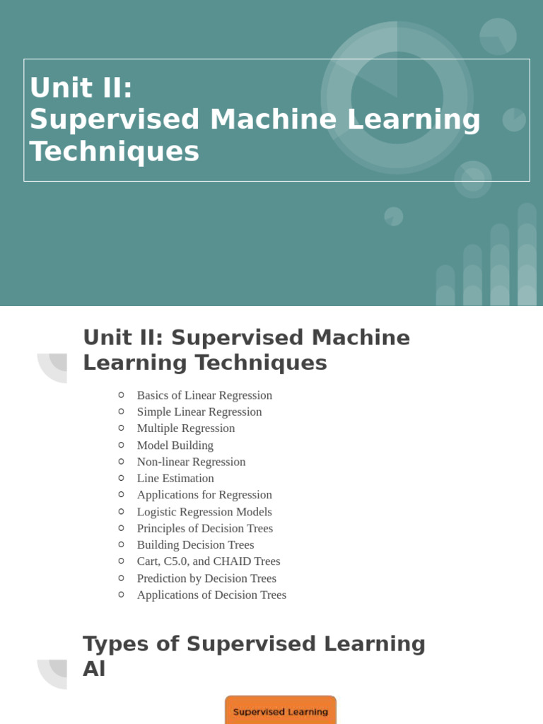 Unit II - Supervised Machine Learning Techniques | PDF | Receiver Operating Characteristic ...